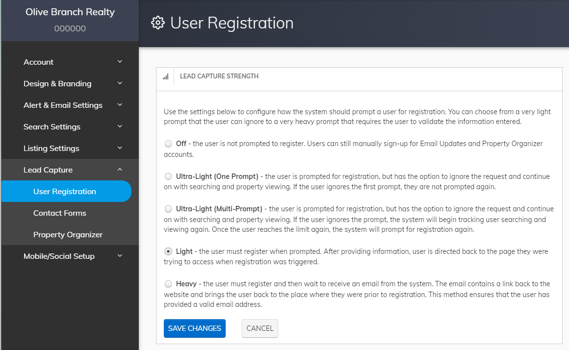 Lead Capture & User Registration